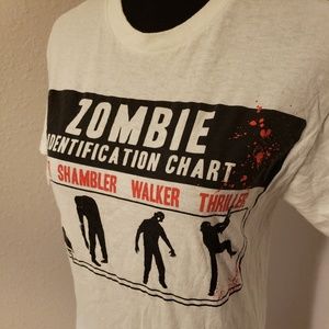 Tops | Zombie Identification Chart White Tshirt | Poshmark